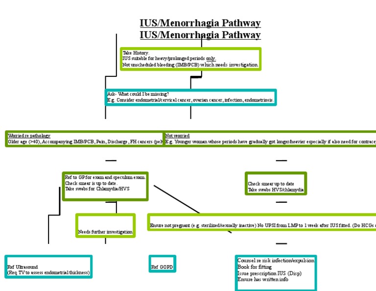 IUS or Menorrhagia Pathway | PDF | Health Sciences | Gynaecologic Disorders