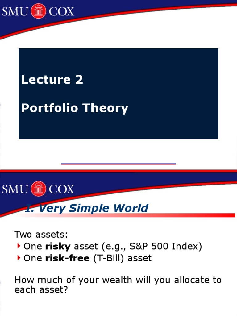 Portfolio Theory Presentation Pdf Modern Portfolio Theory Asset