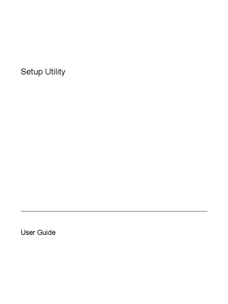 Setup Utility - Windows XP | PDF | Booting | Menu (Computing)