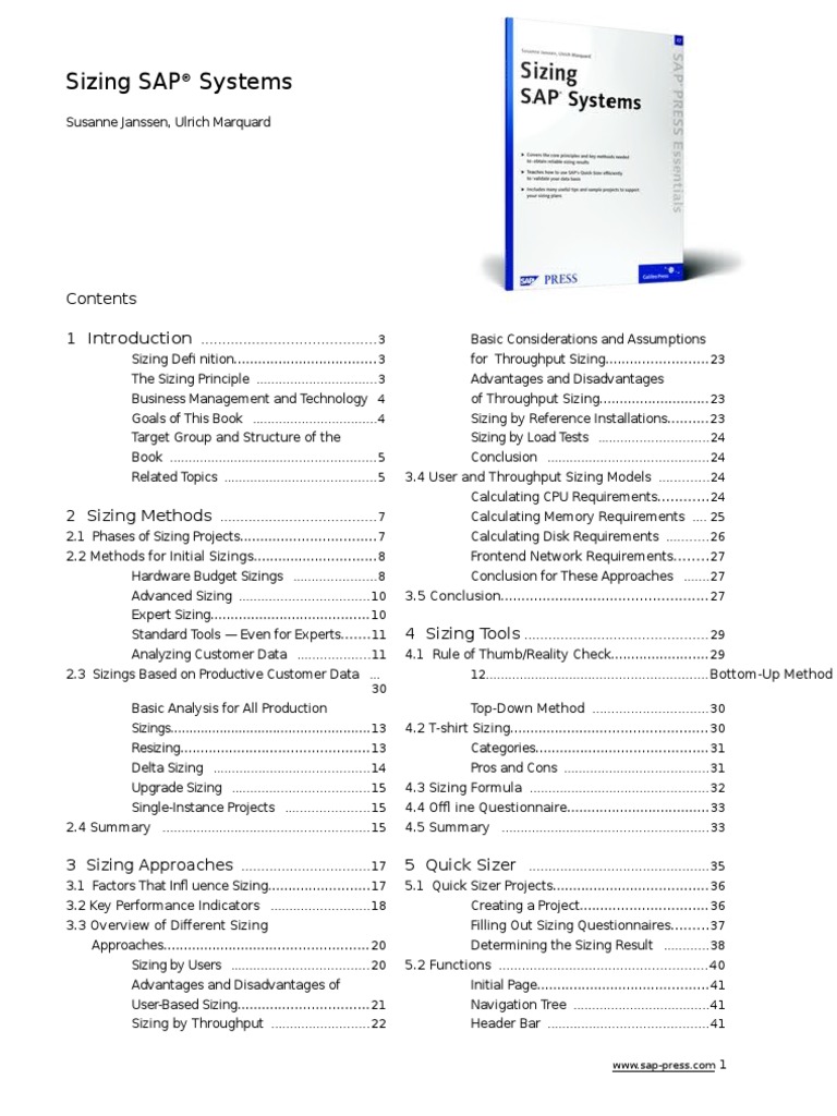 SAP Sizing | PDF | Business Process | Databases