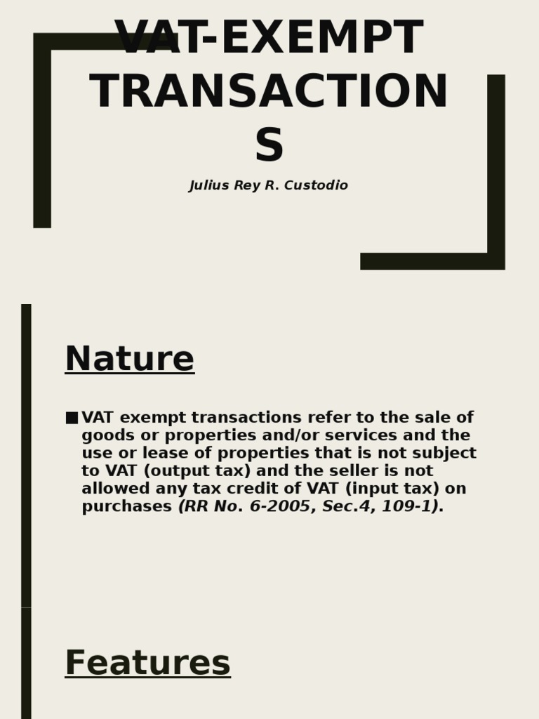 Vat Exempt | PDF | Value Added Tax | Taxes