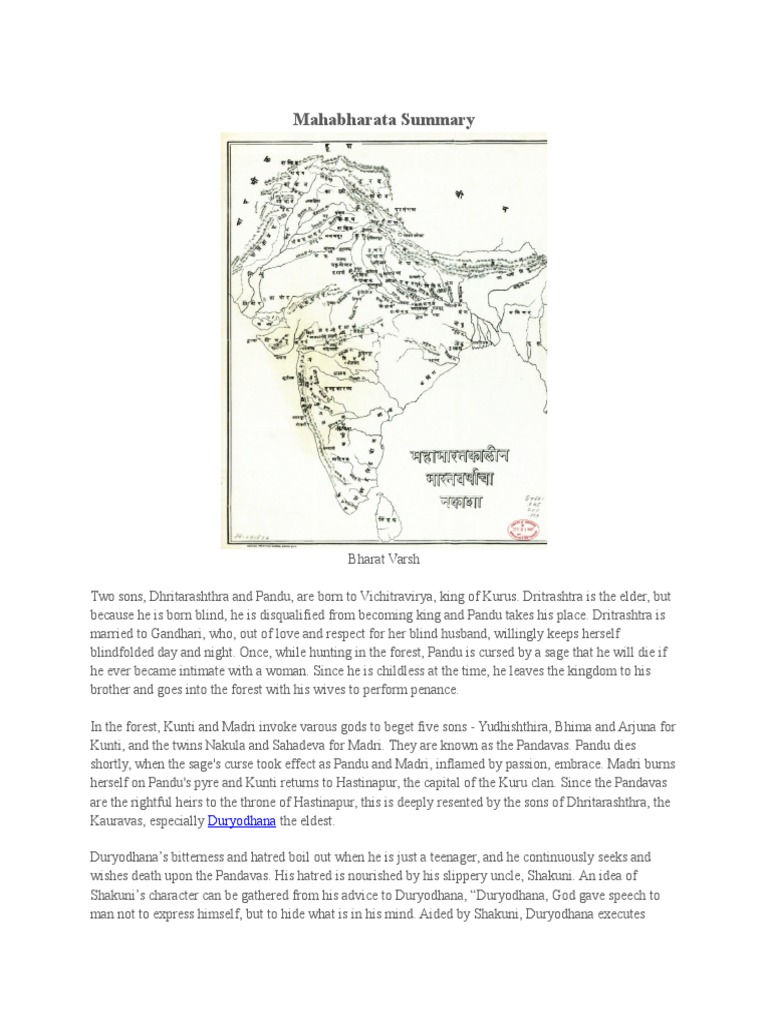 Mahabharata Summary | PDF | Mahabharata | Vaishnava Texts