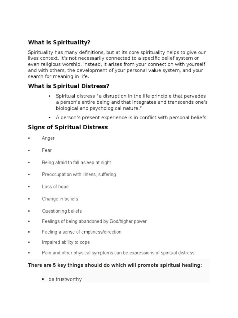 Spiritual Distress | Spirituality | Suffering