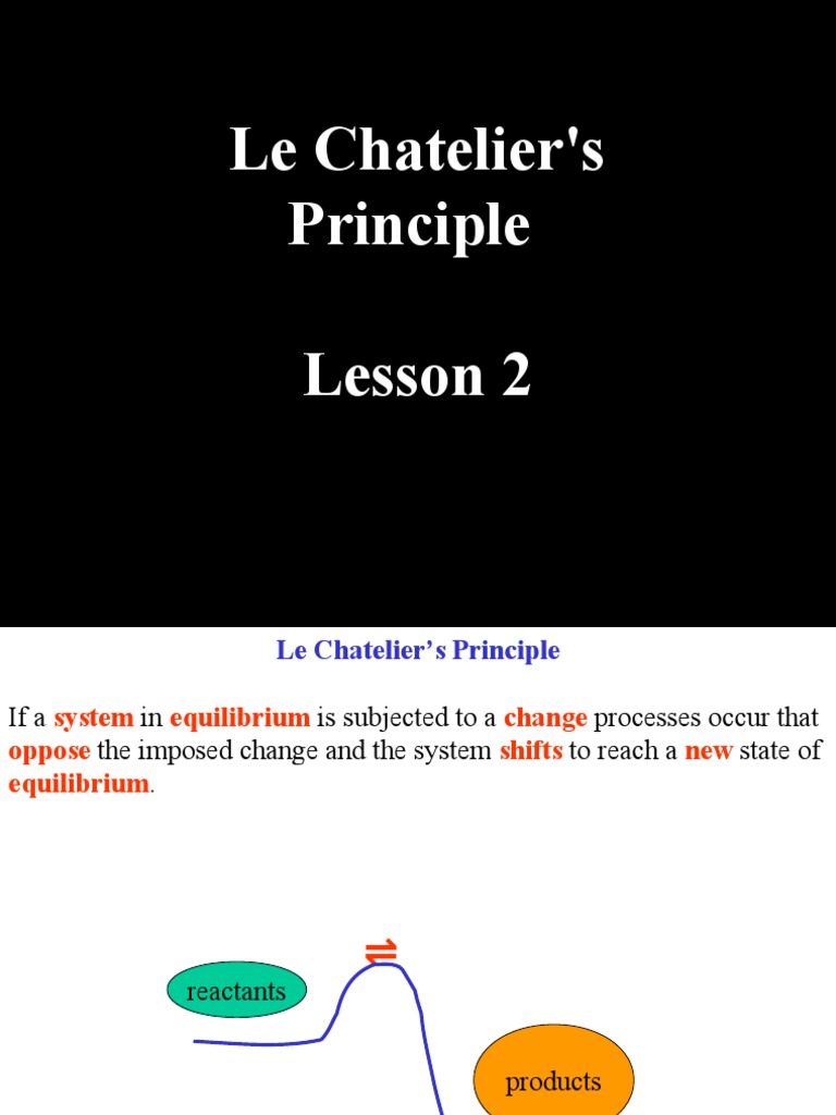 Le Chatelier's Principle Lesson 2 | PDF | Chemical Equilibrium ...
