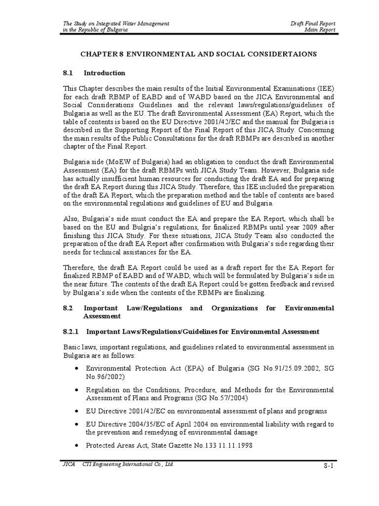 08 - DFR - Main - Chap08 Environmental and Social Considertaions | PDF | Environmental Impact ...