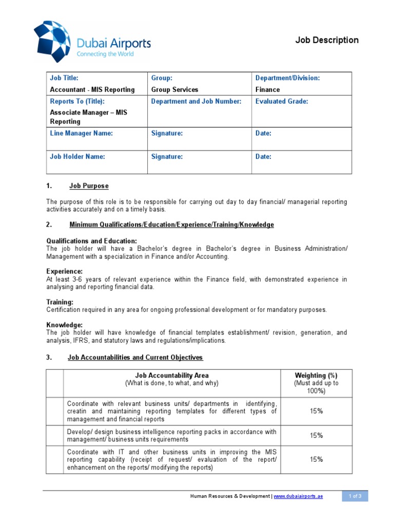 Accountant - MIS Reporting Role | PDF | Competence (Human Resources ...