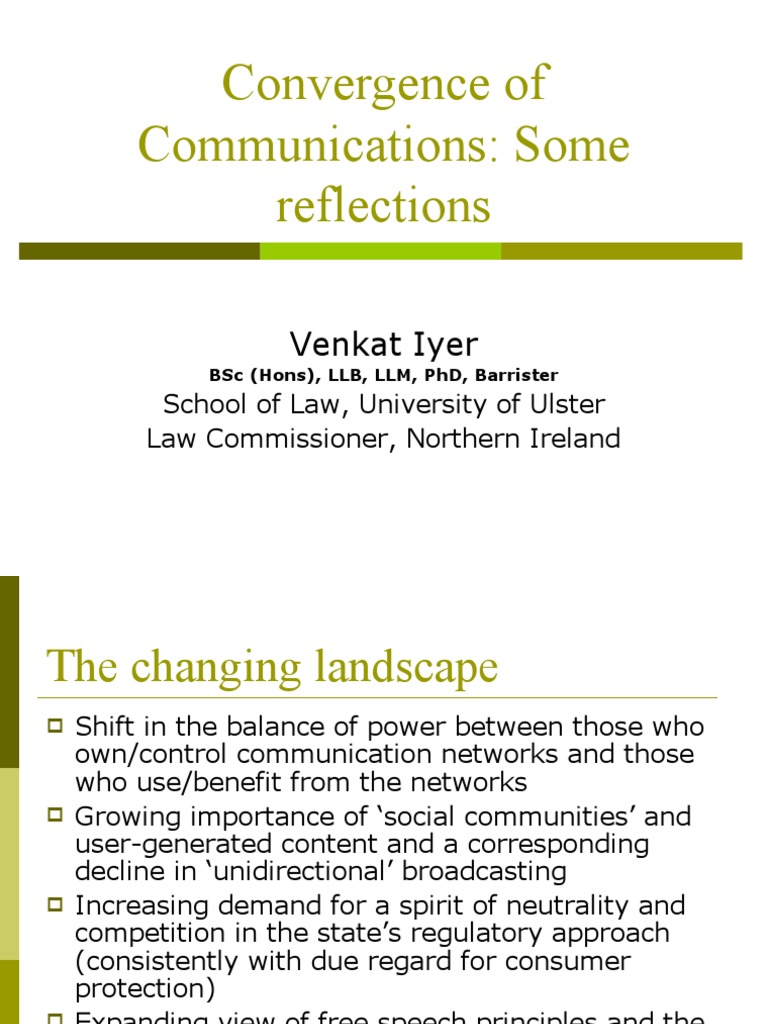 Convergence in Communication Law Challenges | PDF | Copyright ...