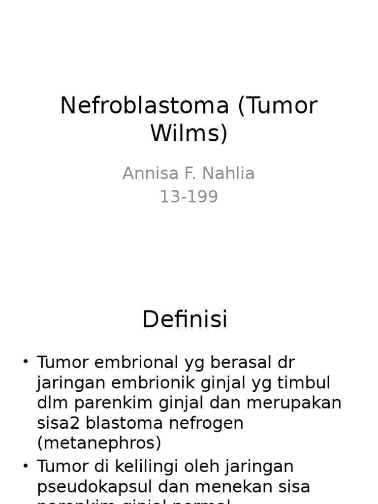 Nefroblastoma (Tumor Wilms) | PDF
