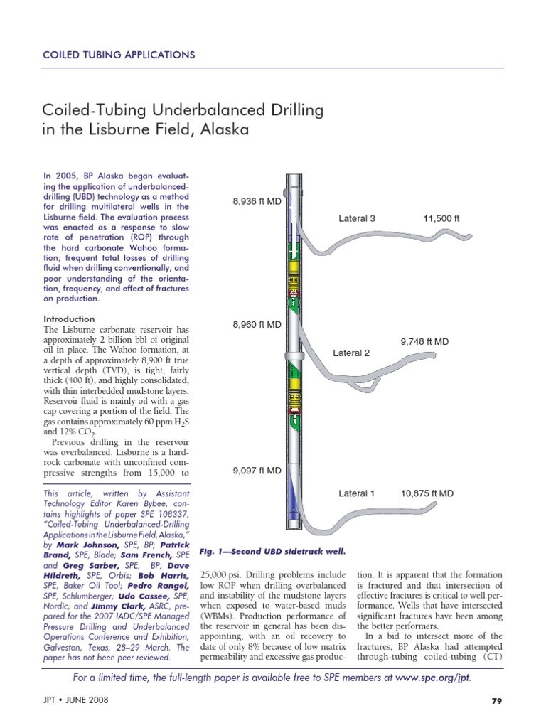 Coiled Tubing Underbalanced Drilling in Alaska's Lisburne Field | PDF | Oil Well | Diesel Engine