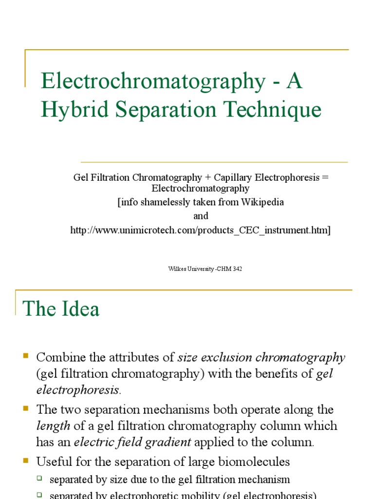 Electro Chromatography | PDF | Gel Electrophoresis | Capillary ...