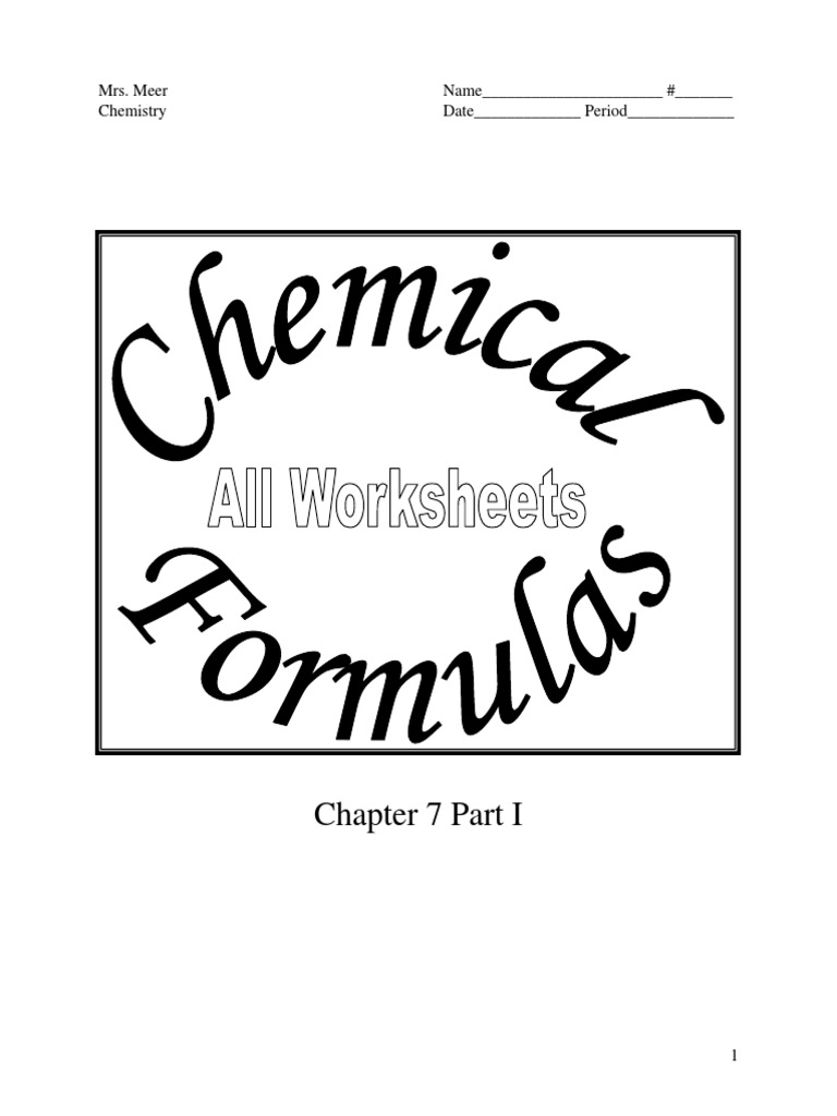 Chapter 7 Part I: Mrs. Meer Name - # - Chemistry Date - Period | PDF
