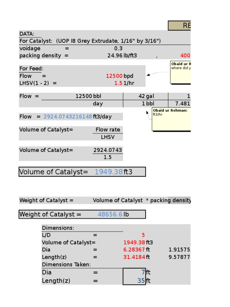 Reactor Design | PDF | Density | Viscosity