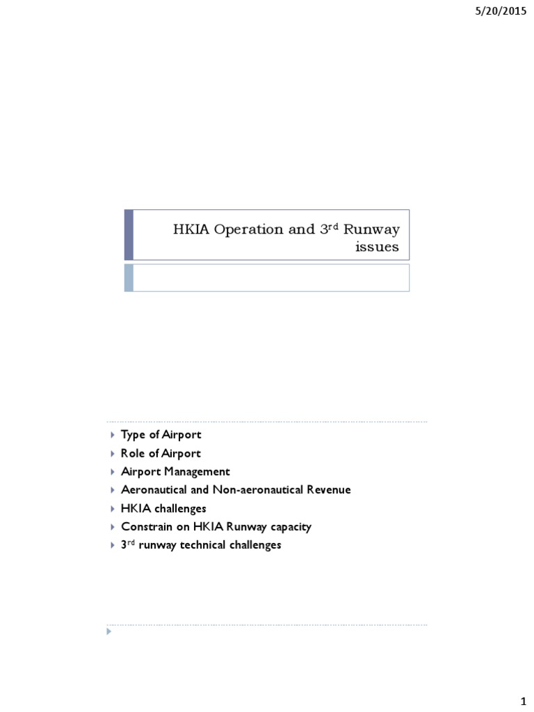 HKIA's 3rd Runway Challenges | PDF | Airport | Air Traffic Control
