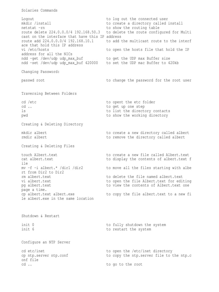 Usefull Solaris Commands