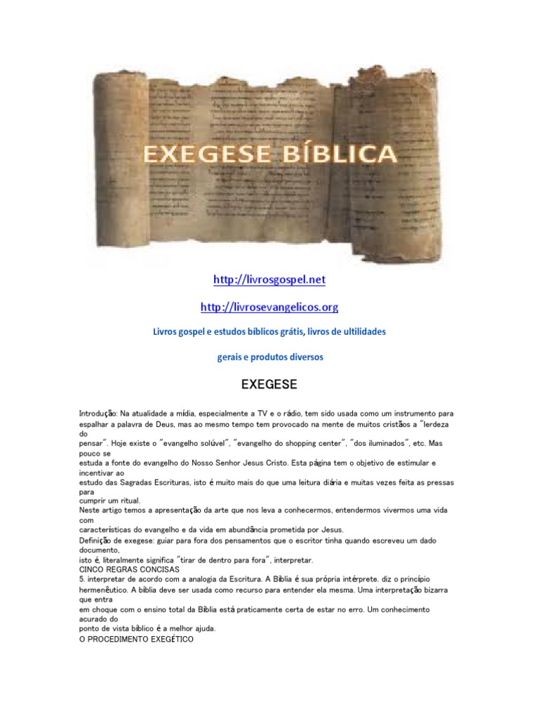 Princípios da Exegese Bíblica | PDF | Interpretação linguística | Bíblia