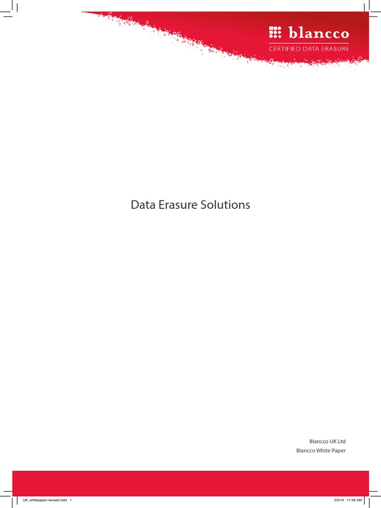 Data Erasure Solutions: Blancco UK LTD Blancco White Paper | PDF ...