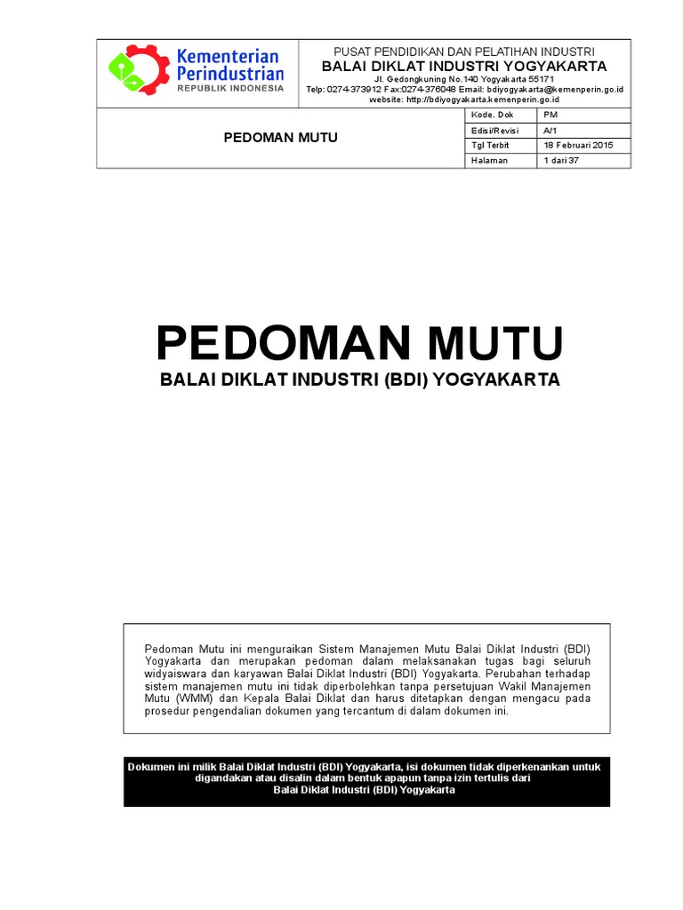 Pedoman Mutu (Final) | PDF
