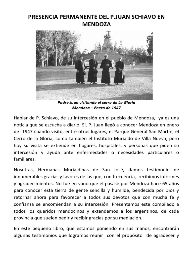 Padre Juan Schiavo - Siervo de Dios - Humilde Intercesor | PDF | Santo ...