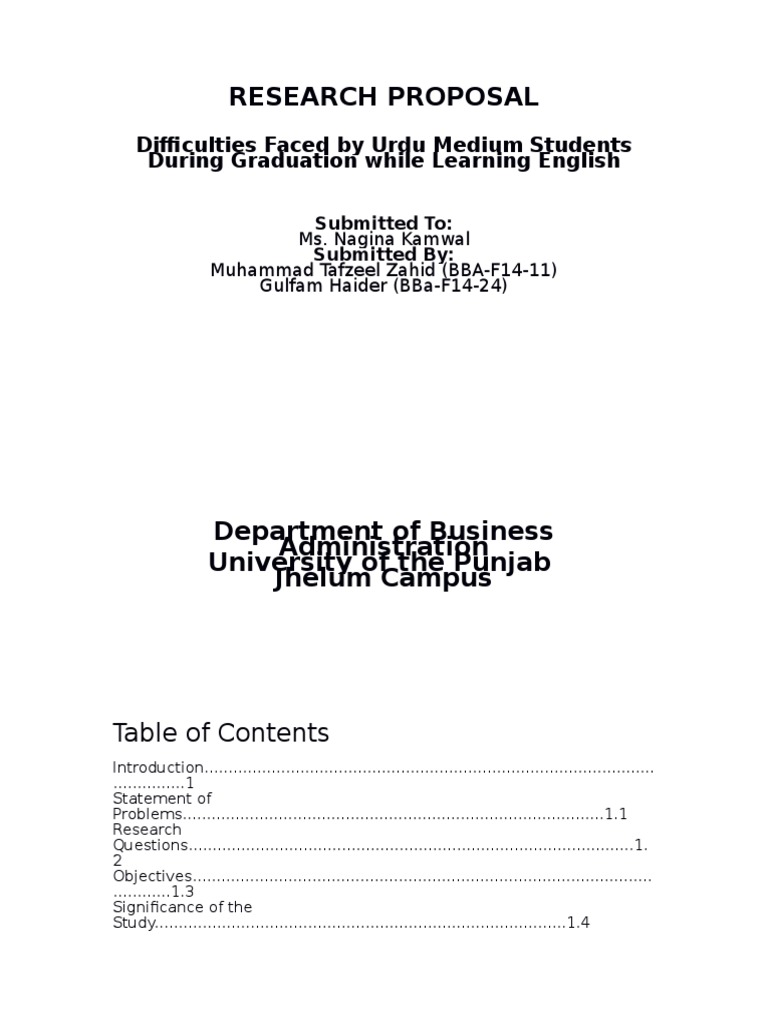 Research Proposal | PDF | Urdu | Linguistics