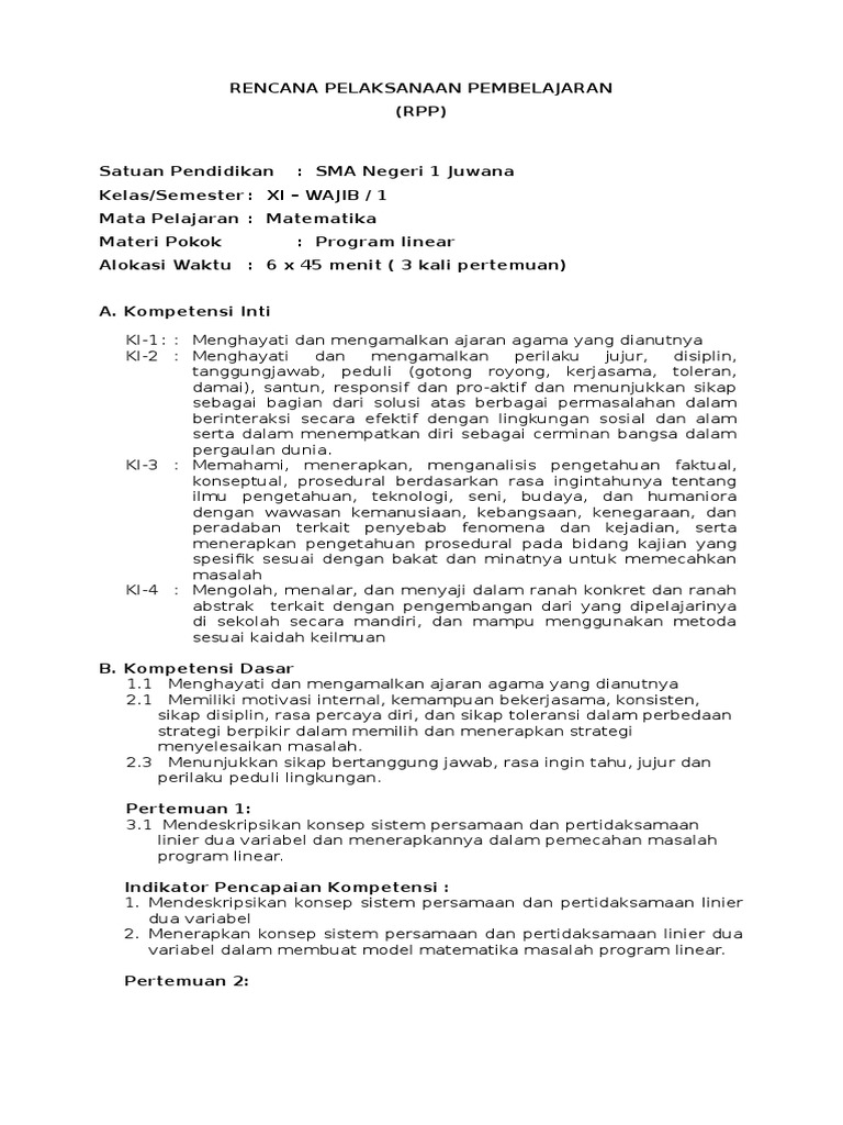 Program Linier | PDF