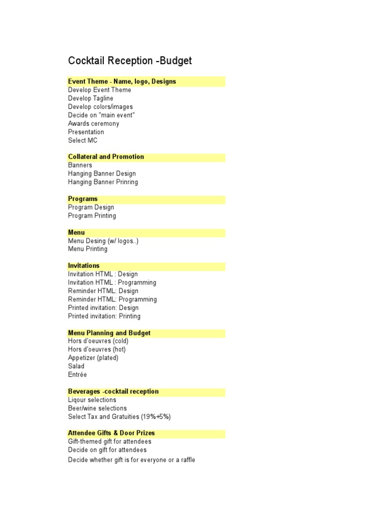 Banquet Package Calculator | PDF | Meal | Lunch