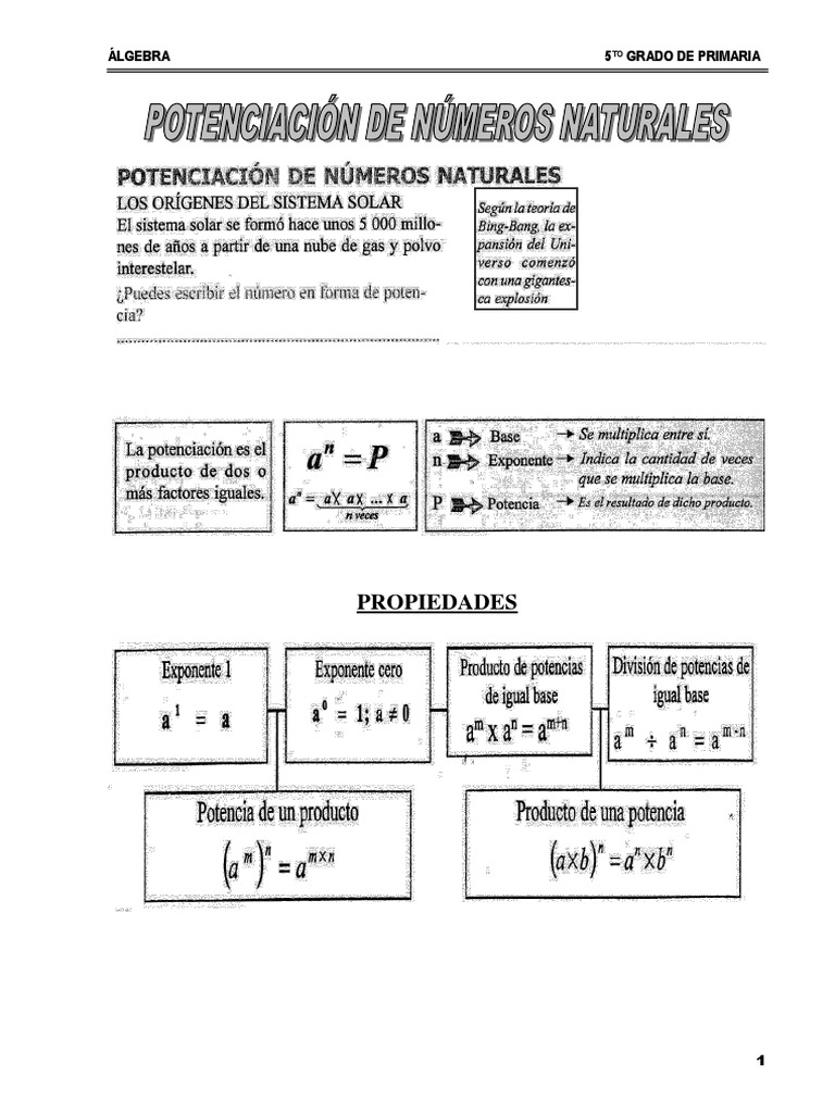 Algebra 5to Grado | PDF | Multiplicación | Álgebra