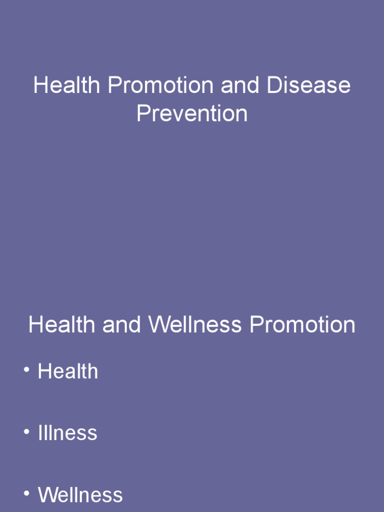 Health Promotion and Disease Prevention | PDF | Preventive Healthcare ...