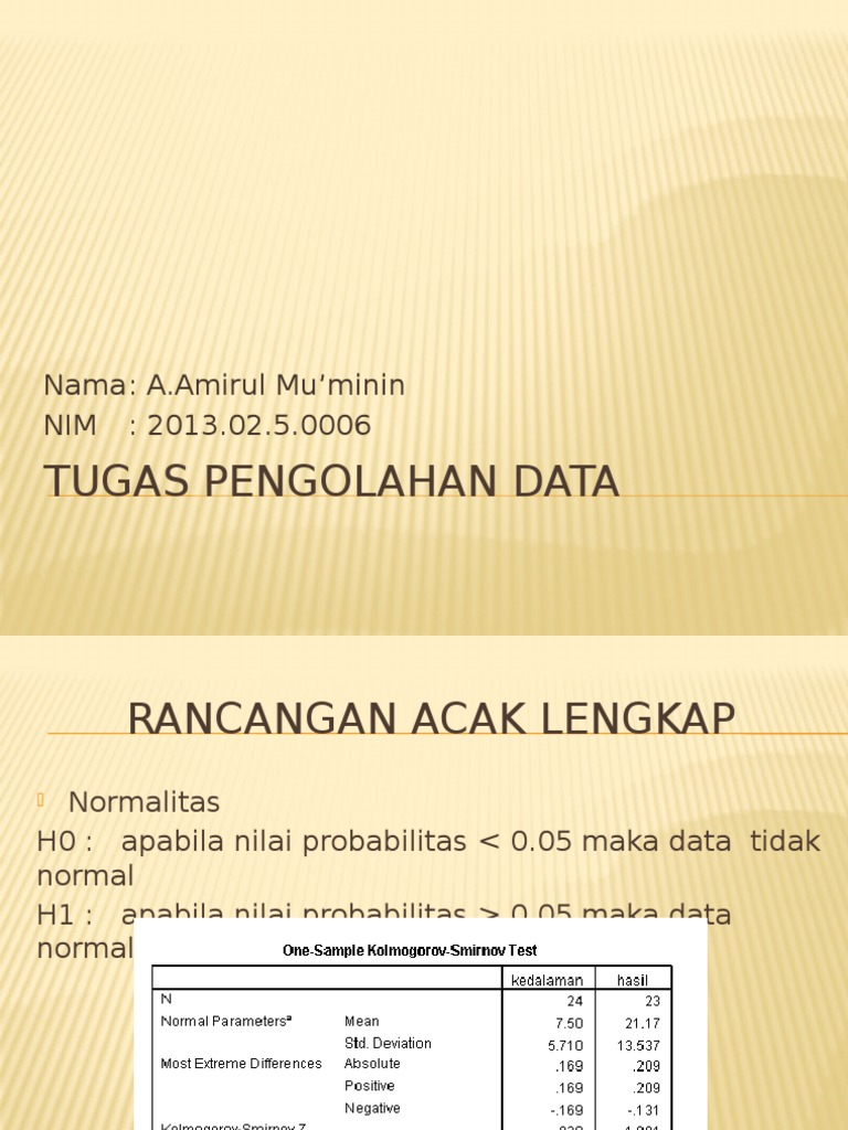 Contoh Pengolahan Data Ral Dan Rak | PDF