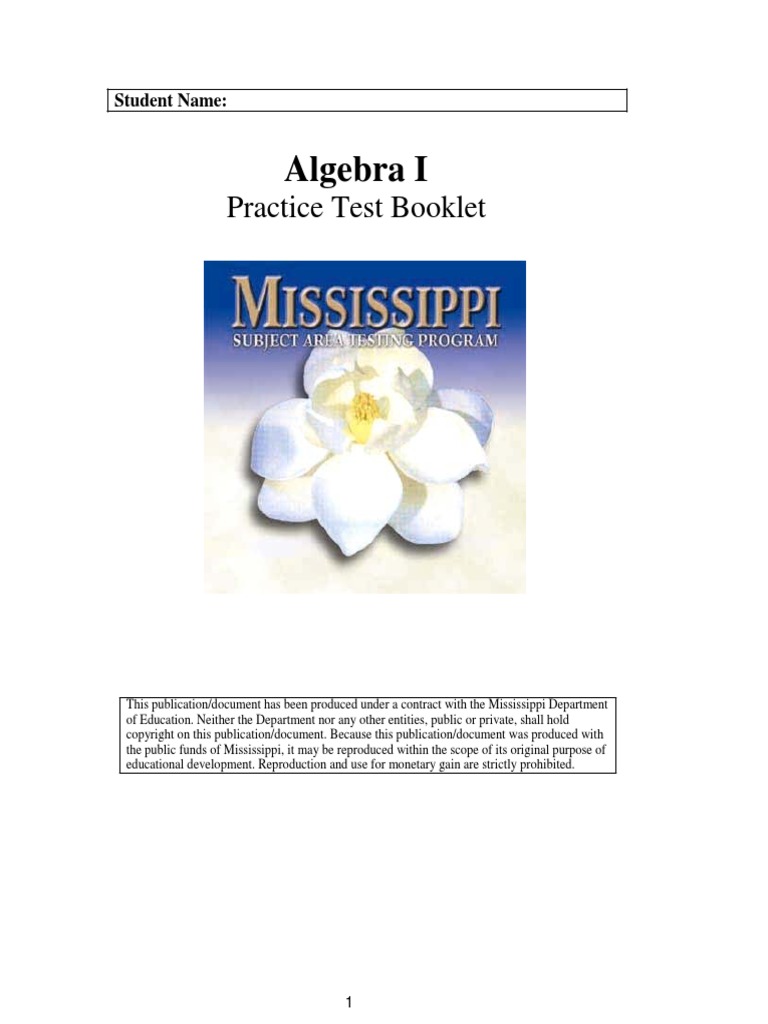 Algebra I Practice Test Set 1 | PDF | Celsius | Cartesian Coordinate System