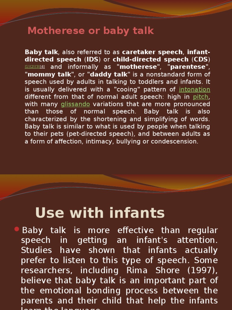 Motherese or Baby Talk | Download Free PDF | Neuropsychological ...