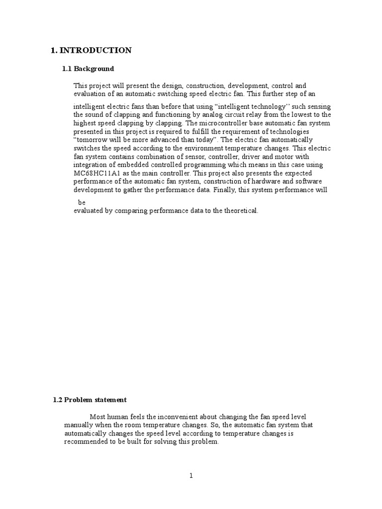 Microcontroller Based Smart Fan | PDF | Microcontroller | Engineering