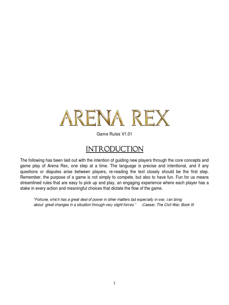 Arena Rex Game Rules Overview | PDF | Computers