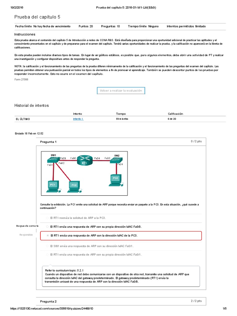 CCNA 1 V5.0 Prueba Cap 5 | Descargar gratis PDF | Conmutador de red | Protocolos de red