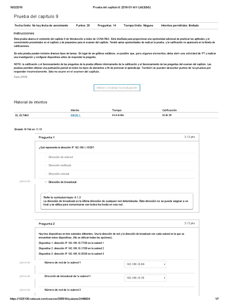 CCNA 1 V5.0 Prueba Cap 9 | PDF | Dirección IP | Transmisión de datos