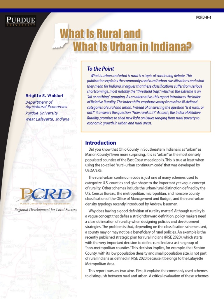 What Is Rural and What Is Urban in Indiana | PDF | Indiana | Urban Area