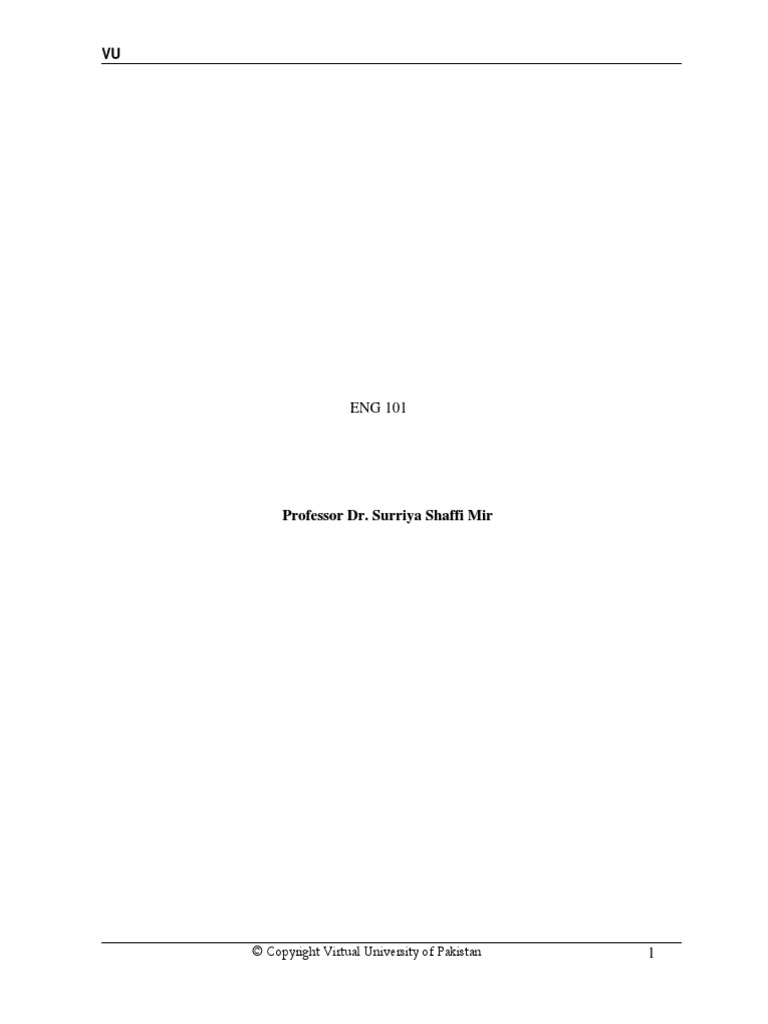 Eng 101 Handouts | Download Free PDF | English Language | Part Of Speech