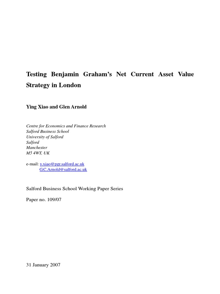 NCAV Strategy Analysis in London | PDF | Stock Market Index | Beta ...