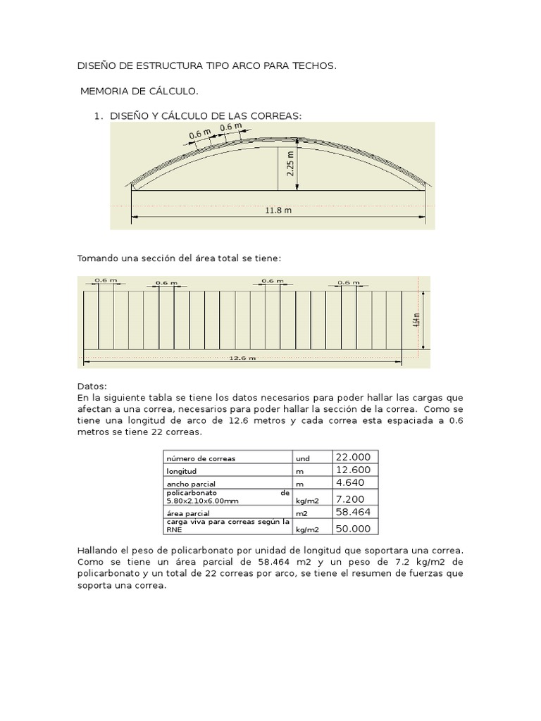 Diseño de Estructura en Arco para Techos | PDF | Cantidades fisicas ...