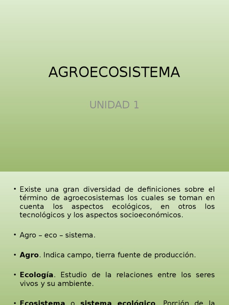 Tipos de Agroecosistemas y Ecología Agrícola | PDF | Ecología | Ecosistema