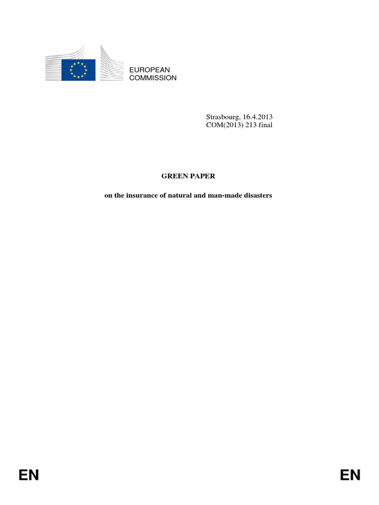 Green Paper Insurance | PDF | Insurance | Risk Management
