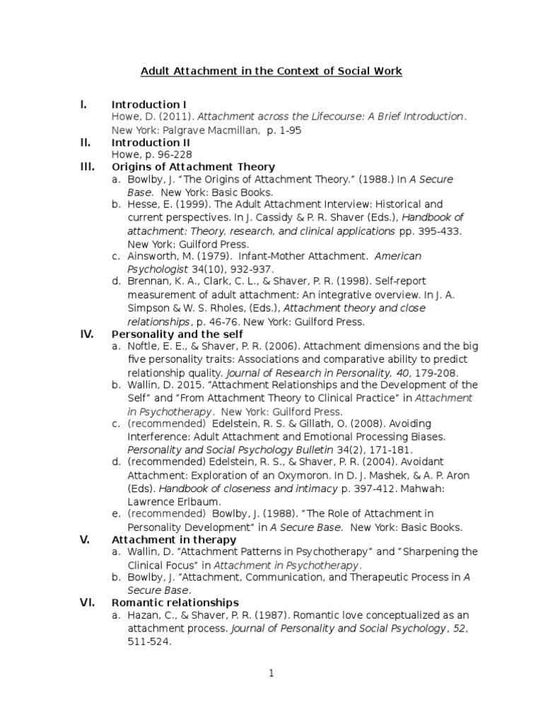 Howe, D. (2011) - Attachment Across The Lifecourse: A Brief ...