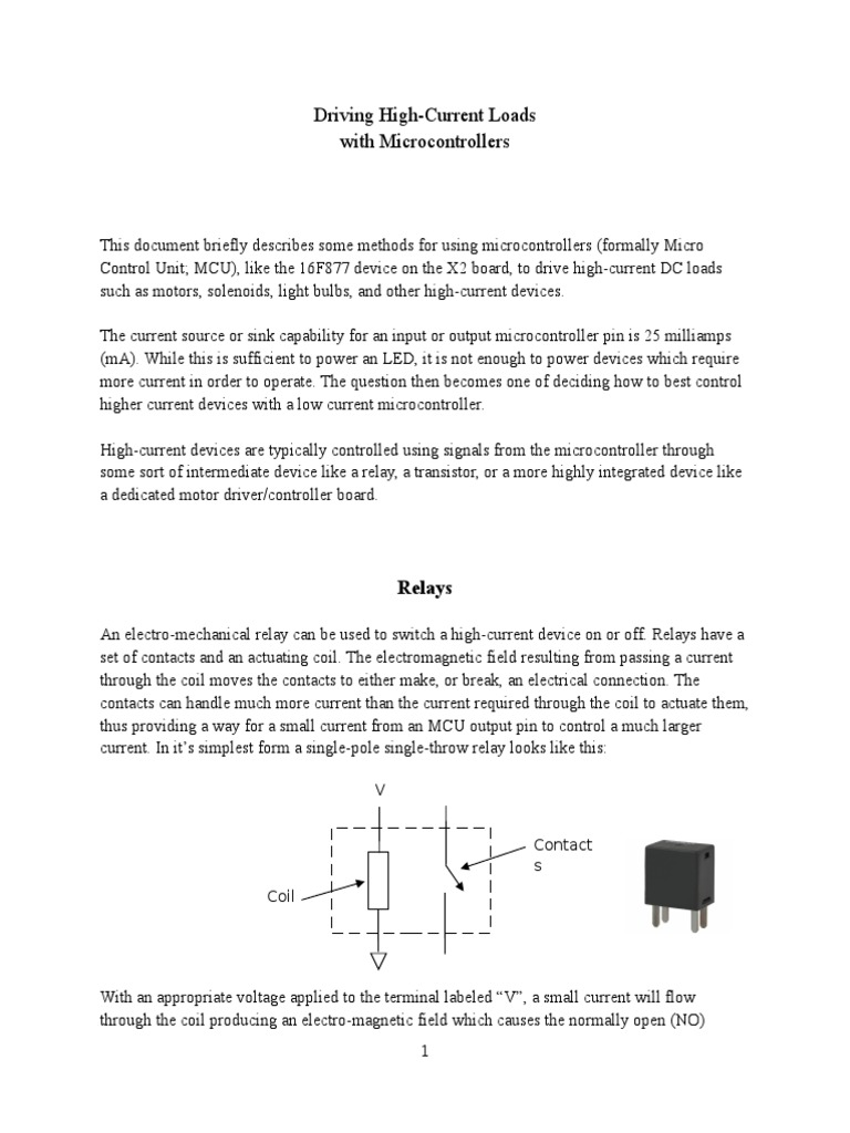 Driving High-Current Loads With Microcontrollers | PDF | Field Effect ...