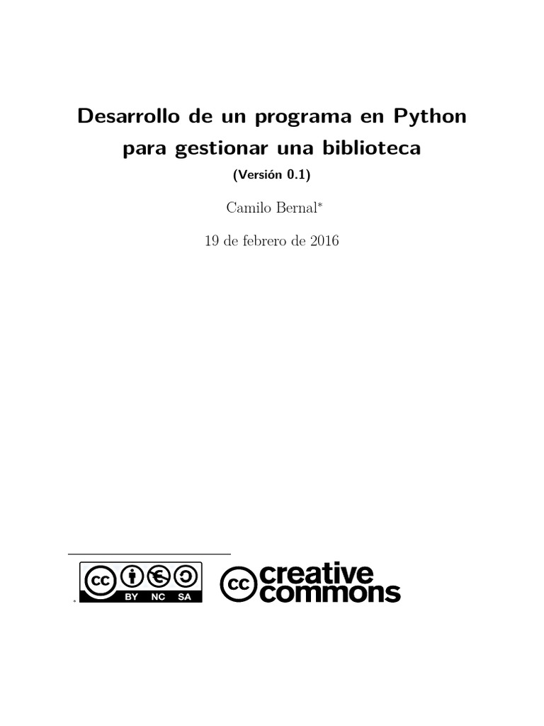 Desarrollo de Un Programa en Python 3 para Gestionar Una Biblioteca | PDF | Programa de ...