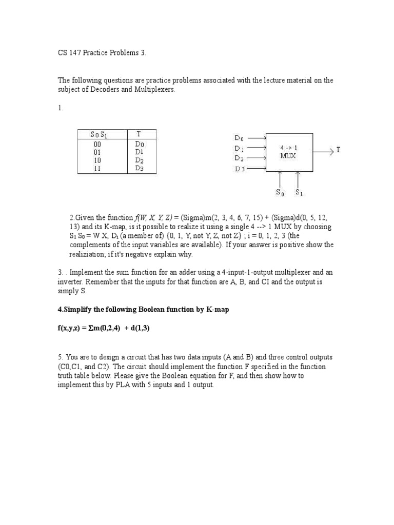 Digital Electronics Problems | PDF | Digital Technology | Digital ...