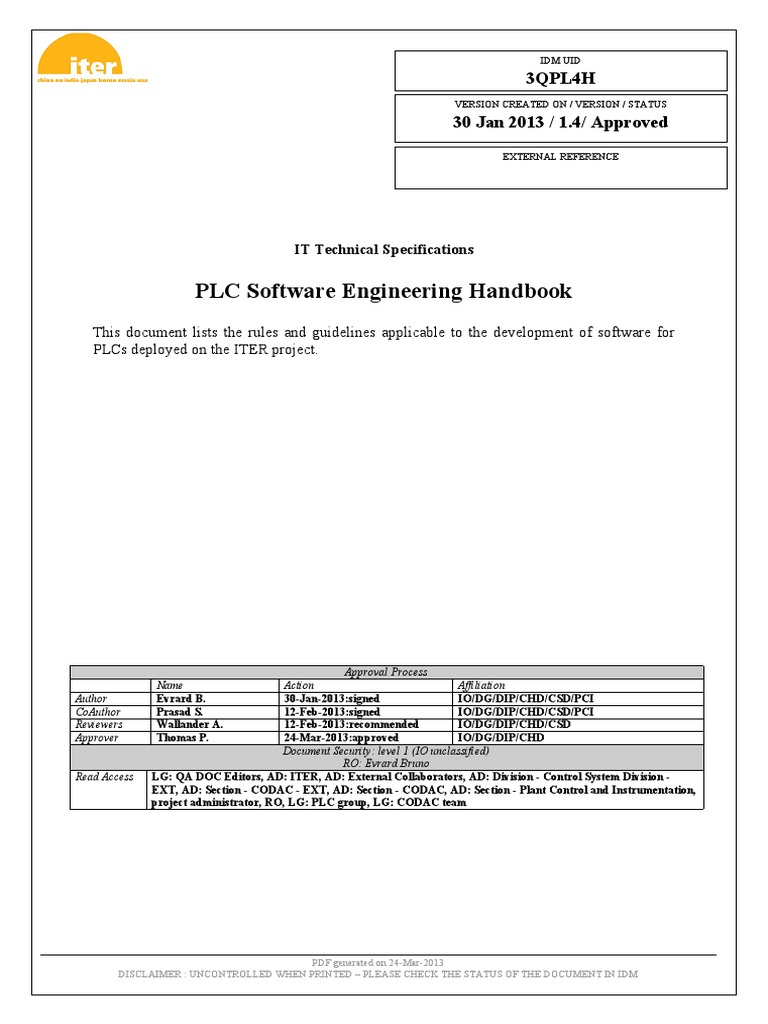 10-PLC Software Engineering Handbook 3QPL4H v1 4 | Download Free PDF ...