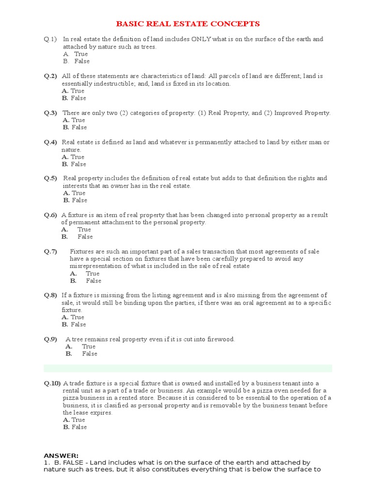 Basic Real Estate Concepts | PDF | Environmental Law | Urban
