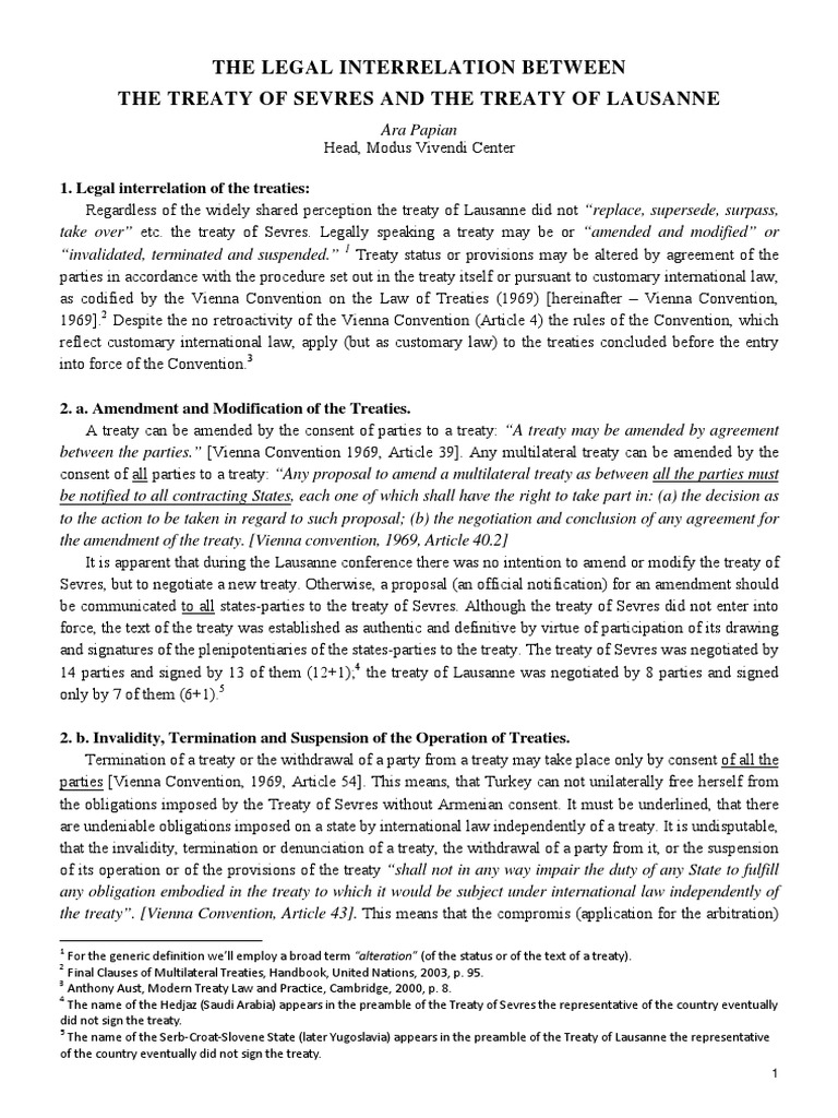 Legal Links: Sevres and Lausanne Treaties | PDF | Treaty ...