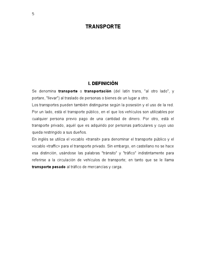 Monografia Sobre Transporte Pdf Transporte De Buques Transporte