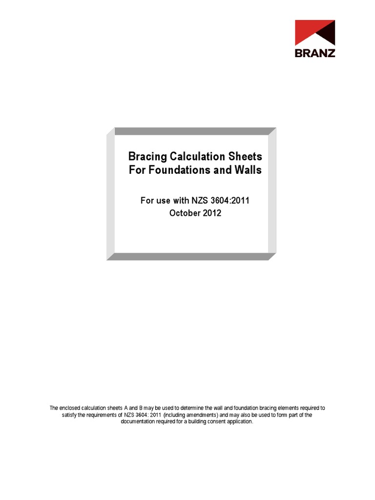 Calculation Sheets NZS 3604 | PDF | Roof | Column