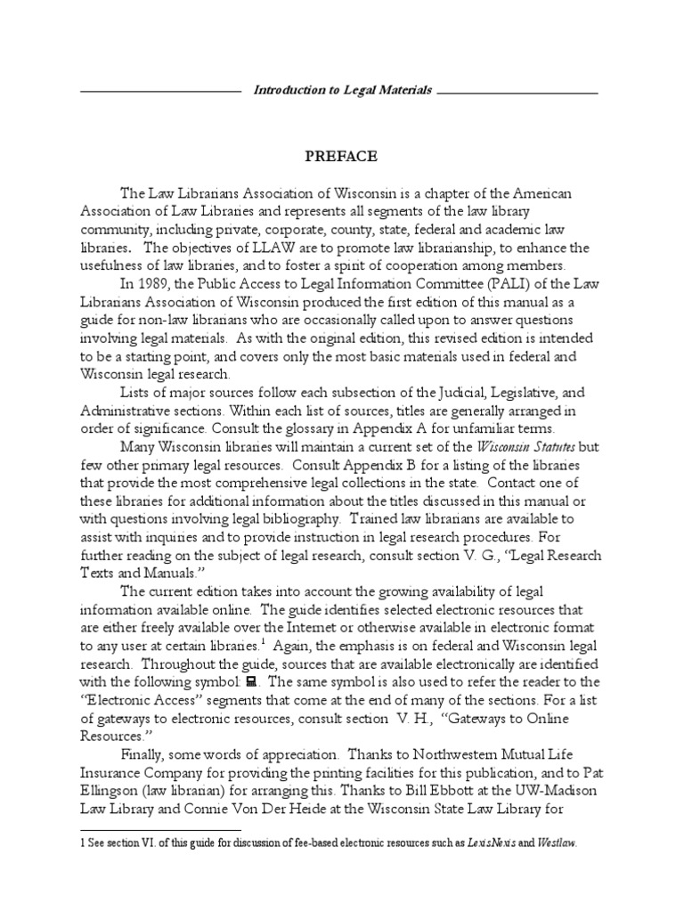 Introduction To Legal Materials | PDF | Librarian | University Of ...
